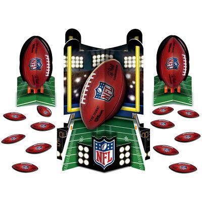 NFL Drive Football Party Kit 23pc Paper Decoration Pack, Green Brown ...