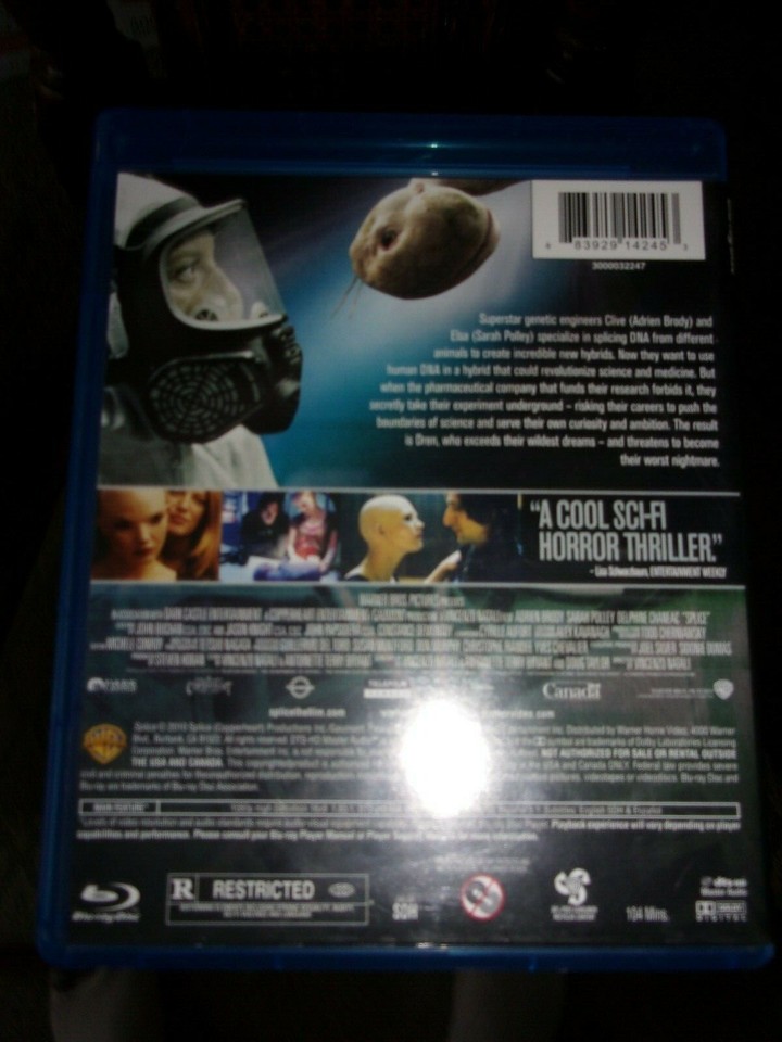 SPLICE - BLU-RAY DISC ONLY, ORIGINAL ARTWORK AND CASE! | eBay