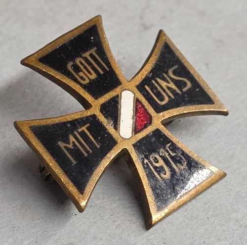 Original WW1 German IRON CROSS GOTT MITT UNS 1915 Enameled Patriotic ...