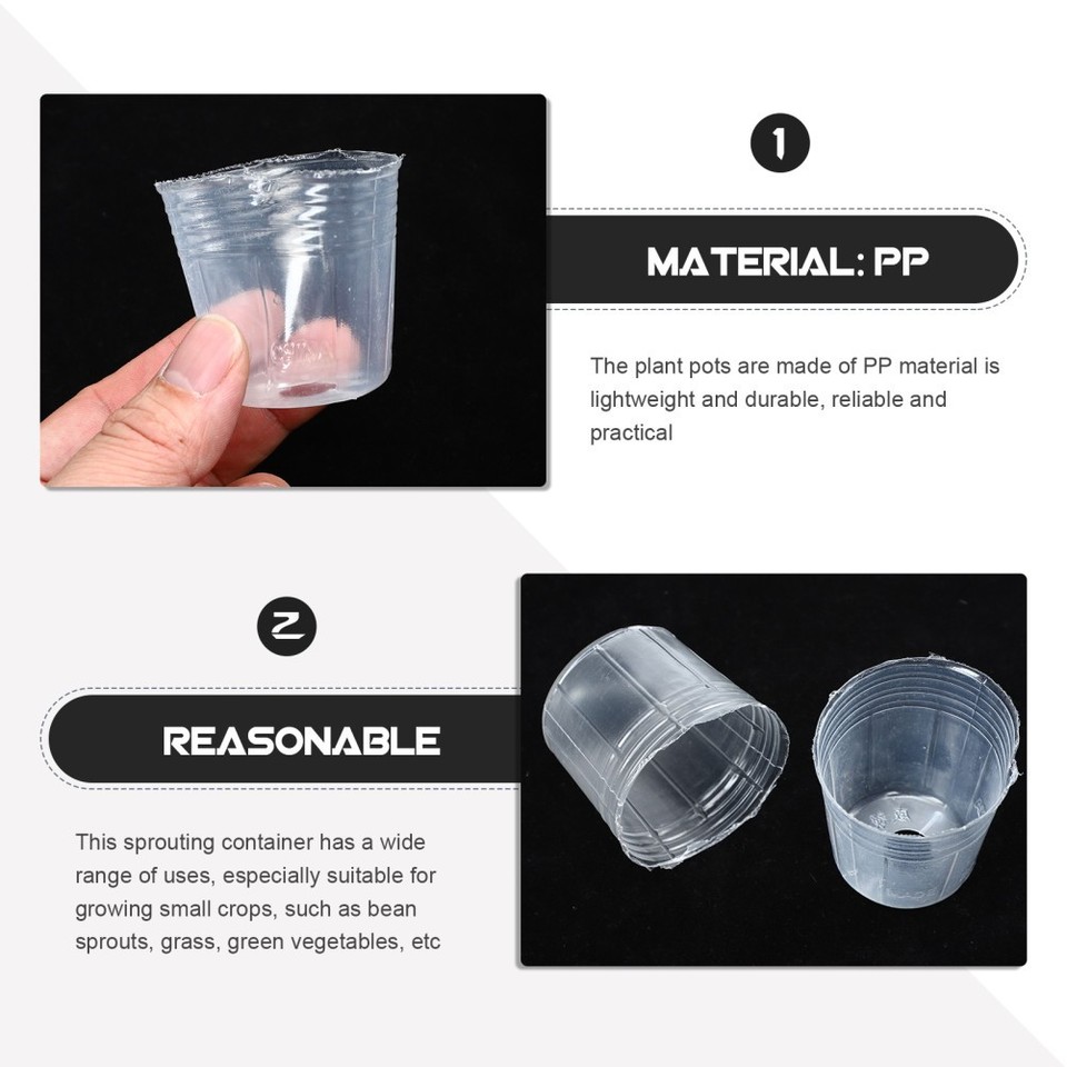 50 Pcs Transparent Plastic Plant Cups with Dust Covers for Growing ...