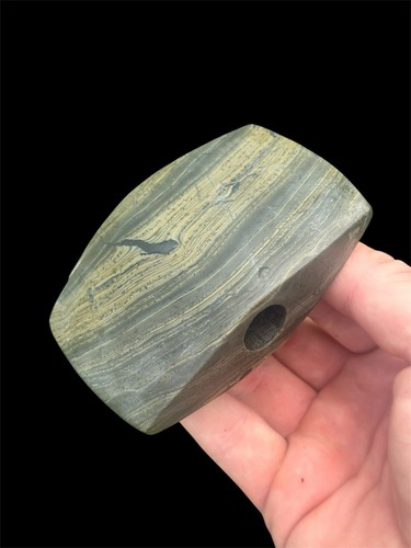 3 5/8” Highly Polished Slate Bannerstone, Indian Artifact, Arrowheads ...