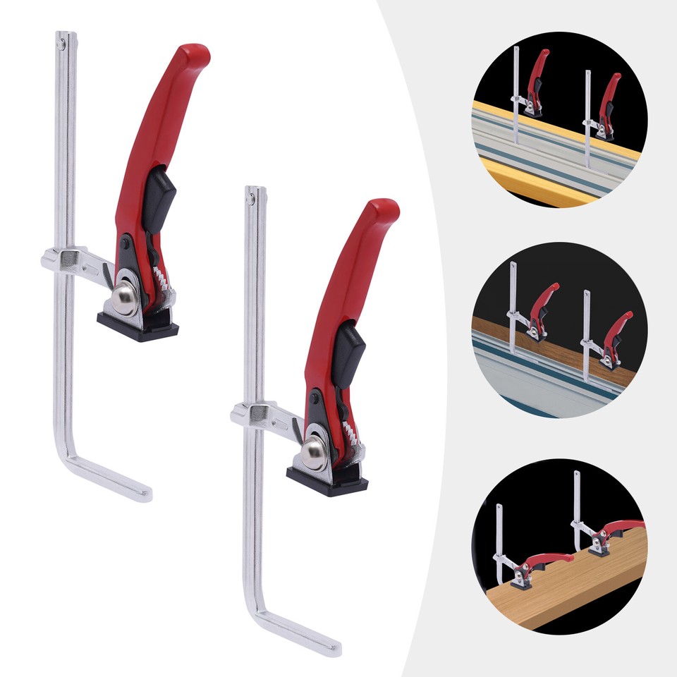 2pcs Ratchet Clamp L-shaped Guide Rod Multiple Uses Saw Guide Rail ...