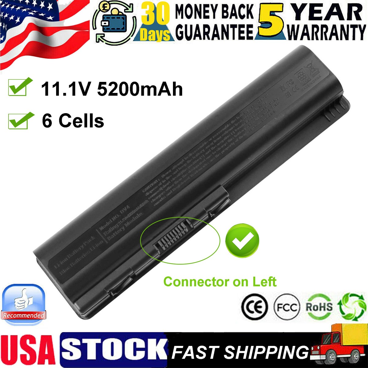 Hp G60 Notebook Battery DV4 EV06 CQ40 CQ45 CQ50 CQ61 G60 G71 DV5 DV6