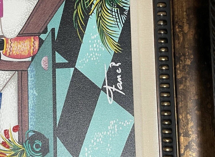 Fanch (Francois Ledan) “Interior with woman” embellished Giclee on ...