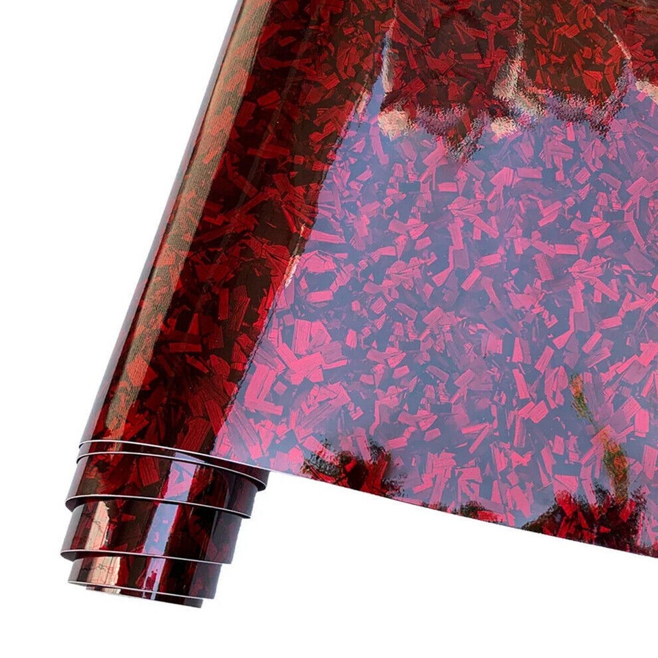 Glossy Red Vinyl Wrap Sticker Forged For Car Body Carbon Fiber Wrapping ...