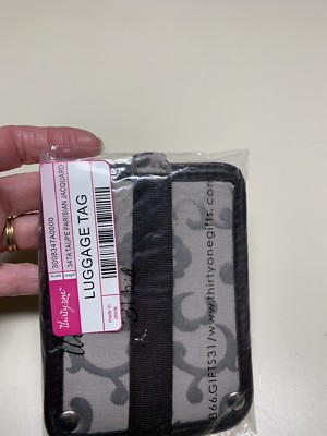Thirty-One Luggage Tag - Taupe Parisian Jacquard | eBay