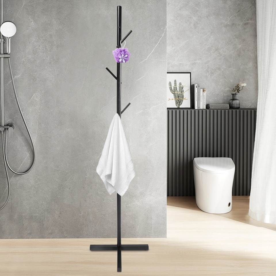 Metal Coat Rack Hall Coat Tree in Corner Hat Hanger Stand Coat Racks ...