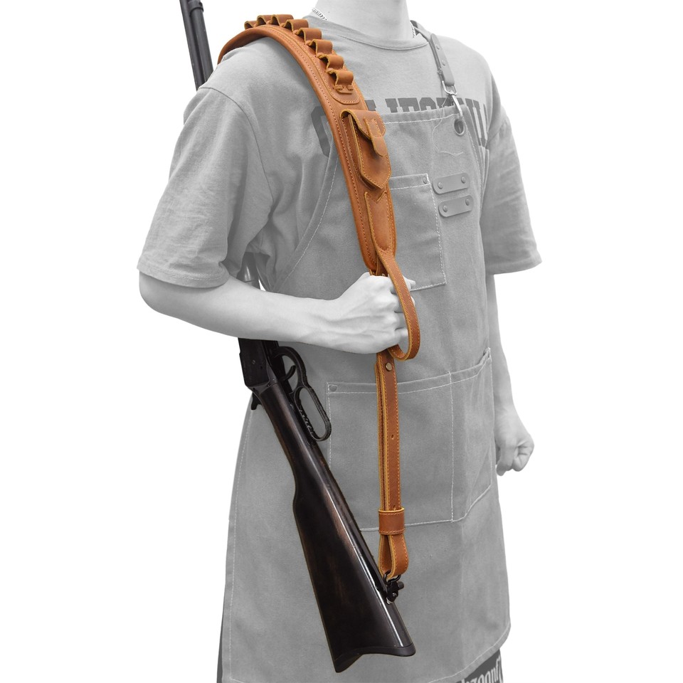 Vintage Leather Rifle Carry Sling Gun Shoulder Strap for .30-06 .30-30 ...