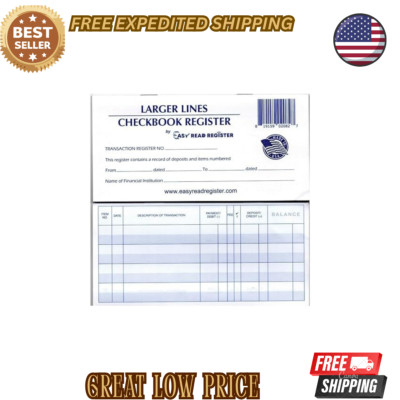 10 Larger Lines Checkbook Registers 2024-2025-2026 Calendars Check Book ...