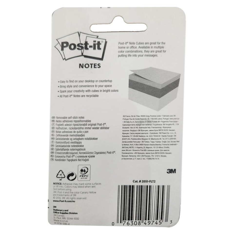 Post-it Notes Value Pack Cube Sticky Notes 2 x 2" x 36 Blocks 400 ...