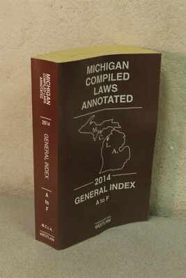 MI Compiled Laws Annotated 2014 Gen Index A-F *FREE SHIPPING* | eBay