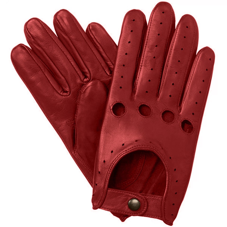 NEW MEN'S CHAUFFEUR REAL LEATHER DRIVING GLOVES - RED- | eBay