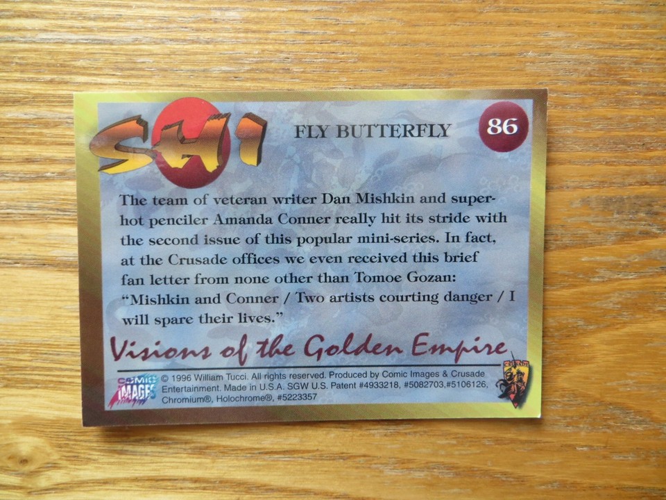 1996 SHI CHROMIUM CARD SIGNED BY CREATOR BILLY TUCCI & AMANDA CONNER ...