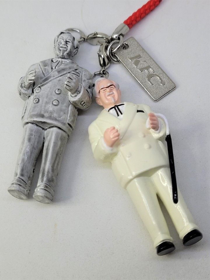 KFC Kentucky Fried Chicken Twin Figure Strap Keychain 2009 Colonel ...