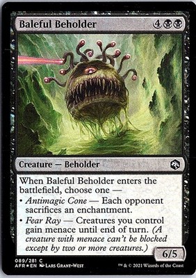 Baleful Beholder C Adventures in the Forgotten Realms 89 LP Foil Magic ...
