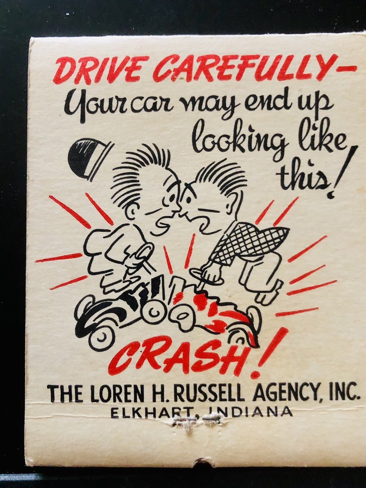 Vintage Giant Full Feature Matchbook Loren H, Russell Insurance ...