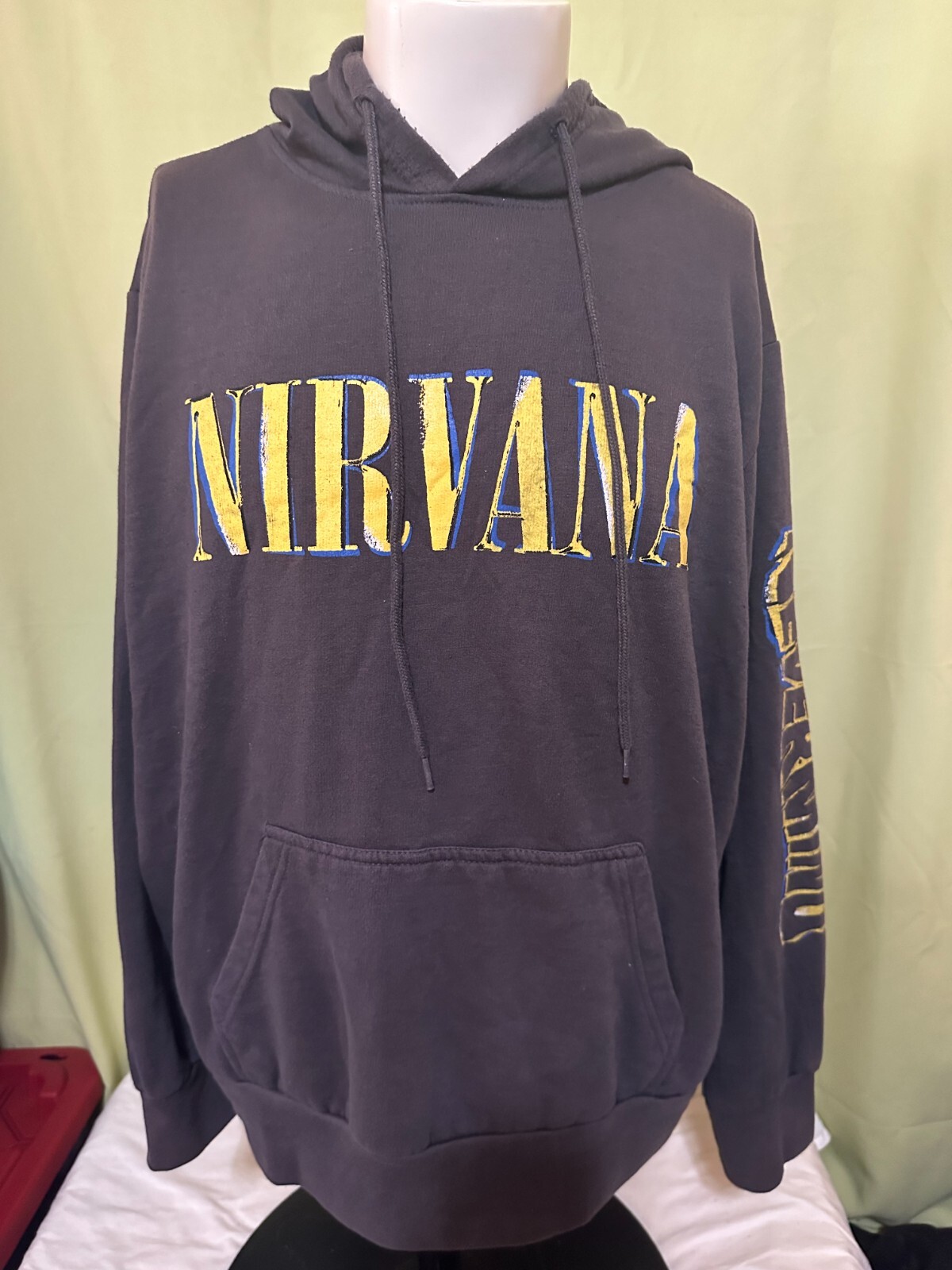 Nirvana Nevermind Smiley Face Kurt Cobain Men's Gray … - Gem