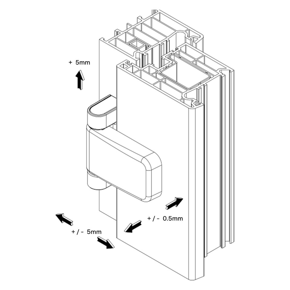 UAP 3D Adjustable Flag Hinge for uPVC Doors, Security - Chrome - 22mm ...