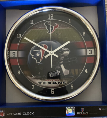 Houston Texans Round Chrome Wall Clock | eBay