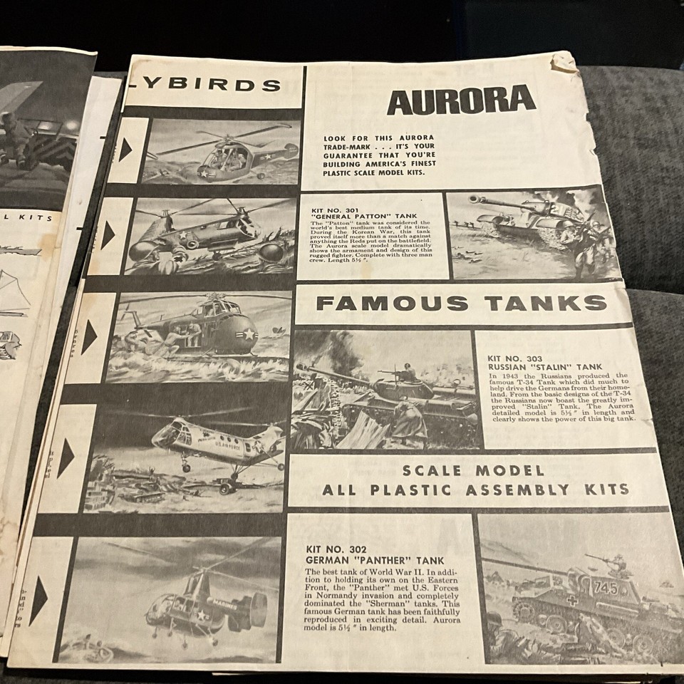Vintage 1960’s Model Kit Instruction Lot Of 20-Planes,Tanks,Rockets ...