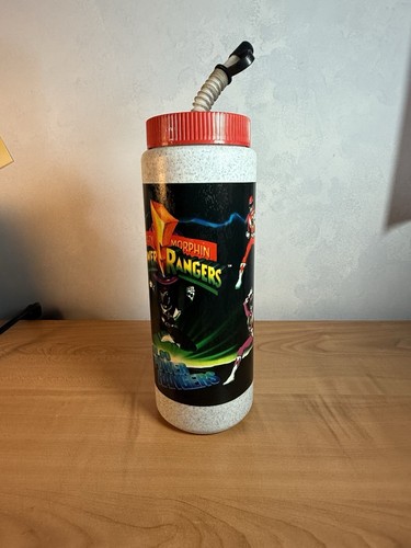 VTG 1994 Saban's Mighty Morphin' Power Rangers Water Bottle 9" With ...
