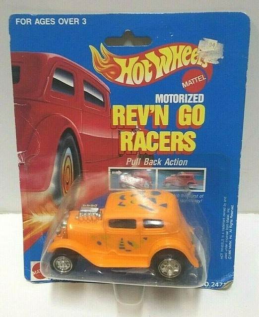1990 Hot Wheels Motorized Rev'N Go Racers Orange Street Rod HTF | eBay