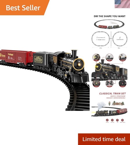 Classic Model Train Set with Customizable Tracks, Lights & Sounds for ...
