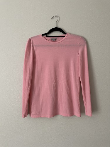 COS Women’s Long Sleeve Pink 100% Cotton Top Basic T-Shirt Size SP ...