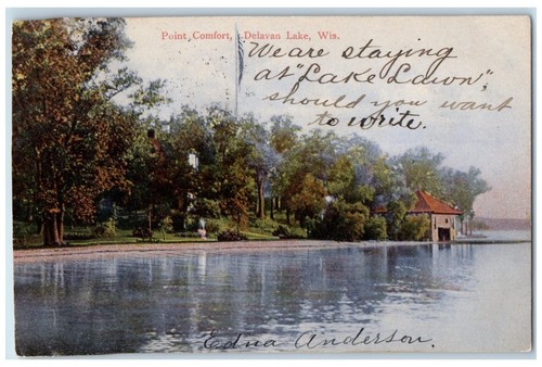 1910 Scenic View Point Comfort Delavan Lake Wisconsin Vintage Antique ...