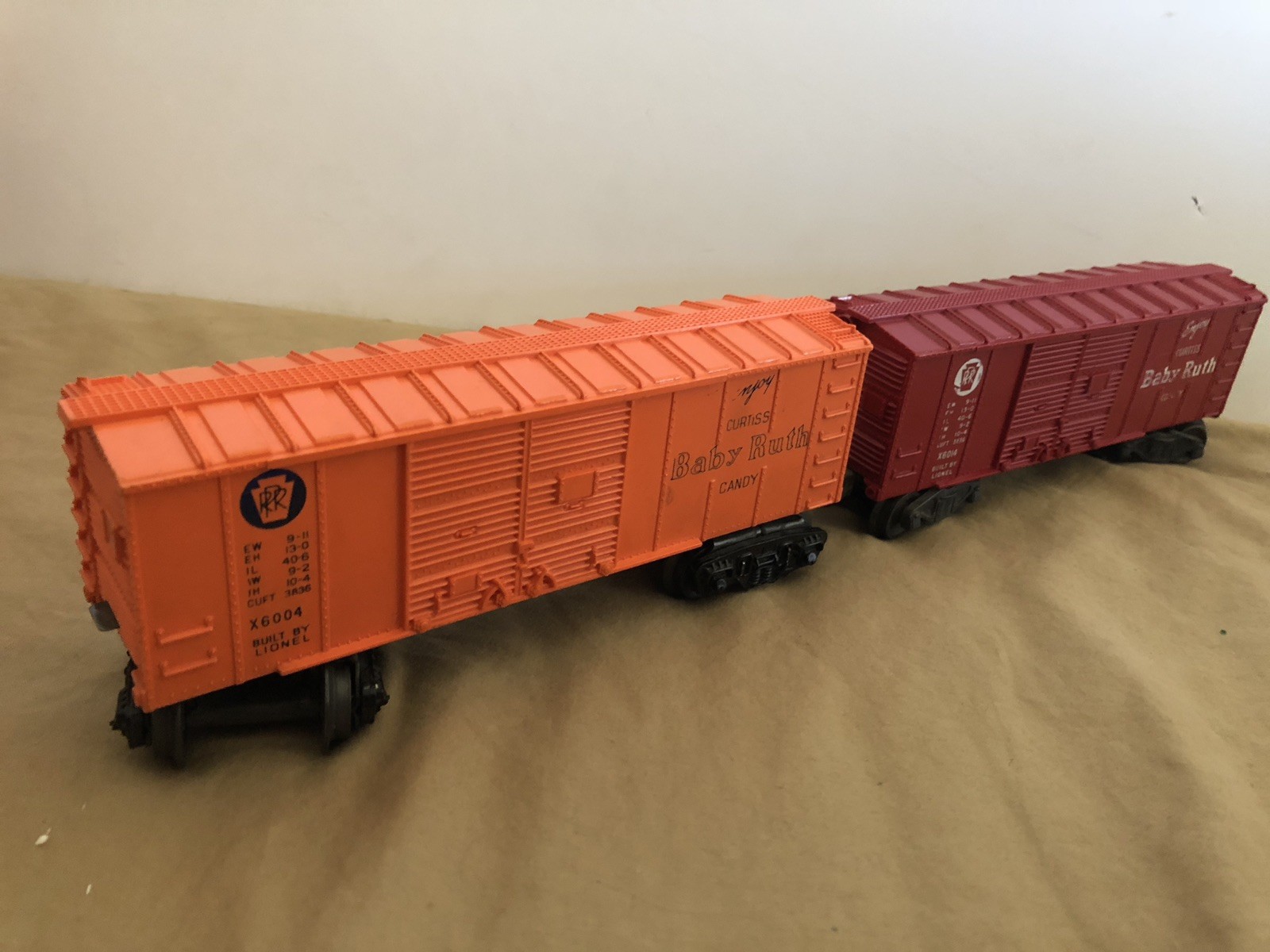 Lionel Postwar X6014, X6004 Curtis Baby Ruth Candy Box Car O Gauge Set ...
