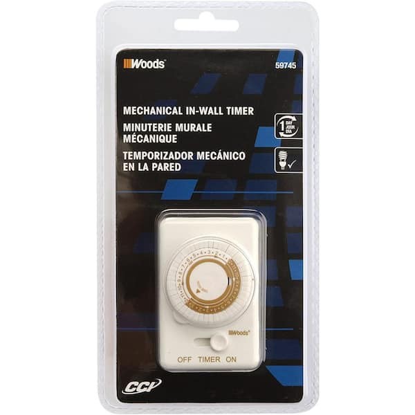 Woods 20-Amp 24-Hour In-Wall Programmable Mechanical Timer, White | eBay