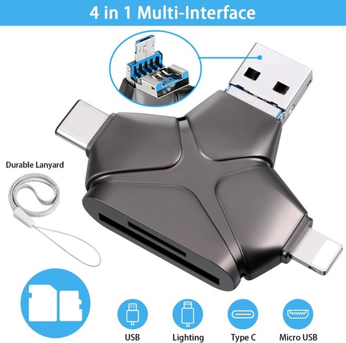 4 in 1 Trail Camera Viewer, Memory Card Reader Compatible with Metallic ...