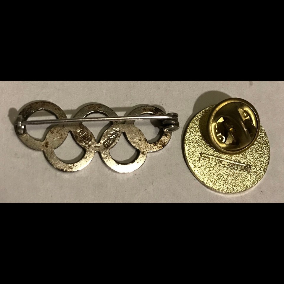 2 vintage c 1950s-60s OLYMPICS PINS - the 5 rings logo & USA Olympic Committee | eBay