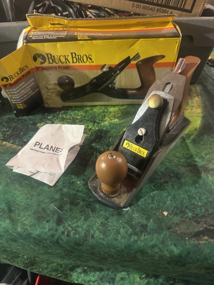 Buck Bros USA 9" Bench Plane Wood Smooth Shave Hand Planer Woodworking ...