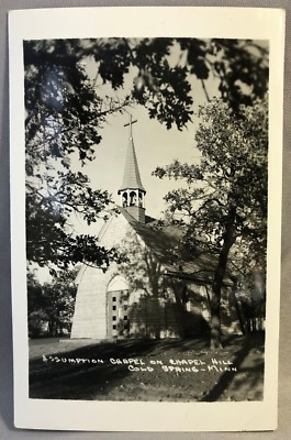 c 1950 COLD SPRING Minn Assumption CHAPEL Hill Church RPPC Real PHOTO ...