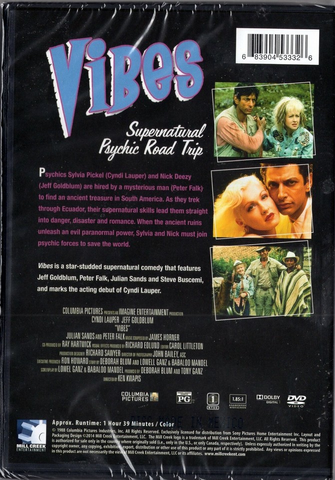 Vibes - (DVD) Cyndi Lauper, Jeff Goldblum, Peter Falk BRAND NEW | eBay ...