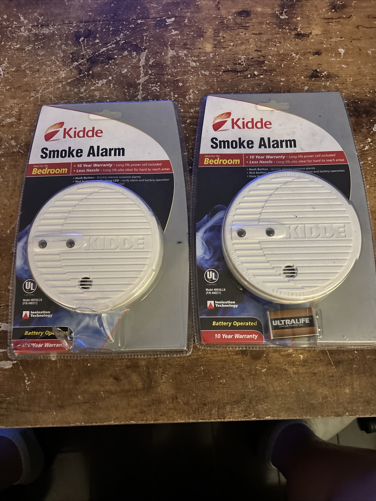 2Kidde Smoke/Fire Alarm Detector Battery Operated Alert Safety ...