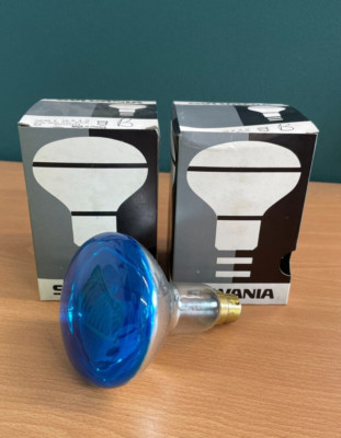 2 x Sylvania 240 - 250V 100W blue reflector bulbs. | eBay UK