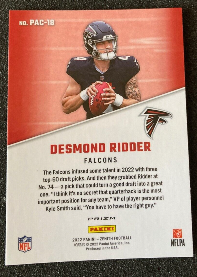 2022 Zenith 1992 Pacific Desmond Ridder PAC-18 RC Rookie. Falcons | eBay