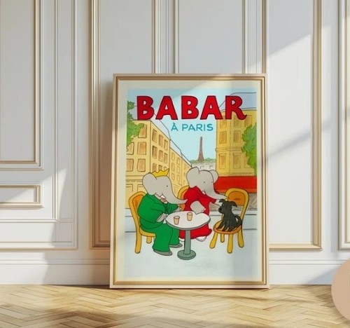 Babar the elephant nursery wall art retro kids decor quote wall art ...