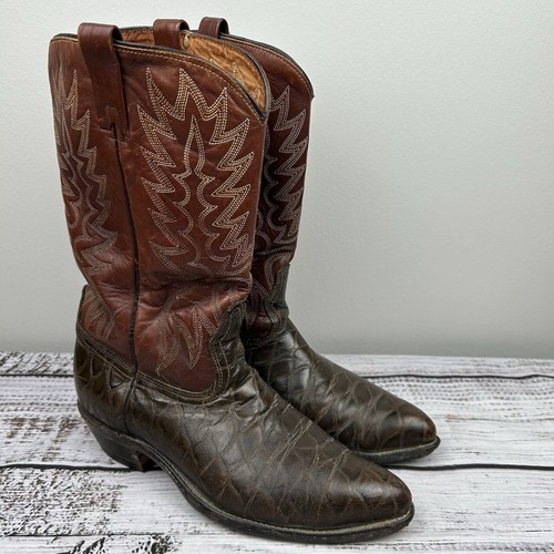 Acme VTG Cowboy Boots Mens Sz 9.5 D Exotic Brown Leather Ant Eater ...
