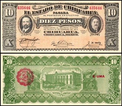 Mexico 10 Pesos Special Bond Note, 1914, P-S534b, UNC | eBay