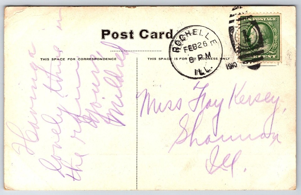 Rochelle Illinois~New Reynolds Lux Johnson Block~Main Street~1910 ...