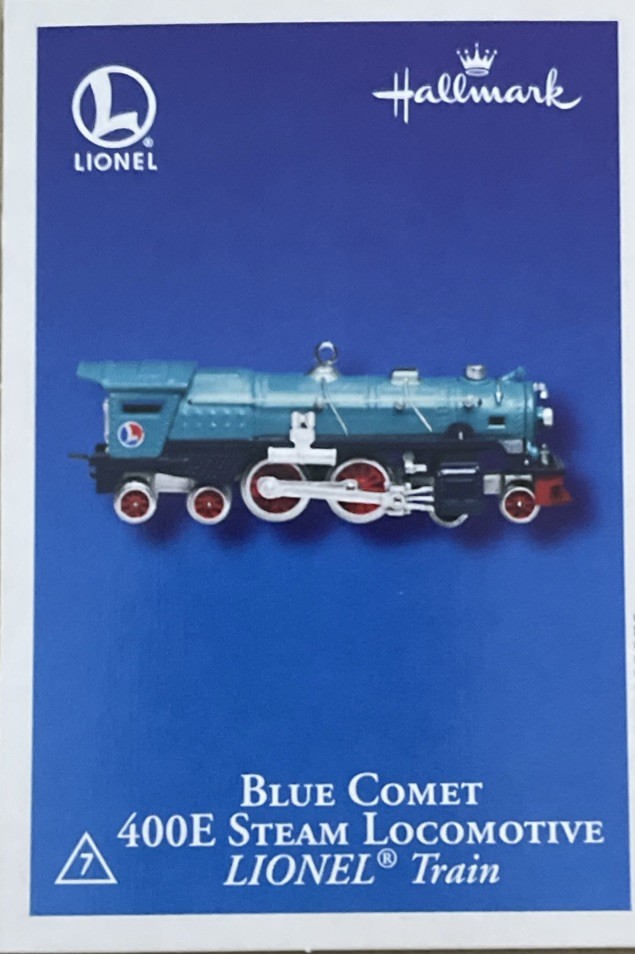 Hallmark Keepsake Tree Ornament Lionel Train Blue Comet 400E Steam ...