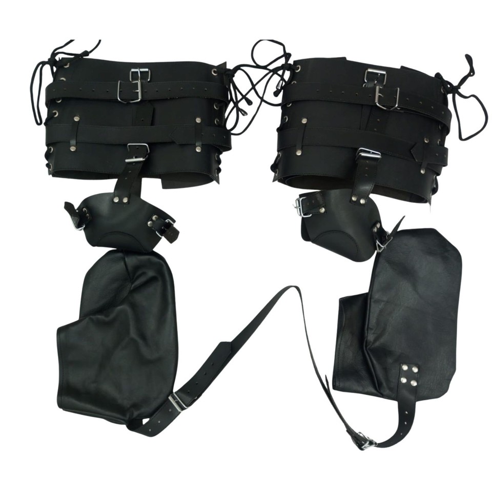 Bondage Arm & Leg Binder Restraint Real Leather Adult BDSM Pet Crawler ...