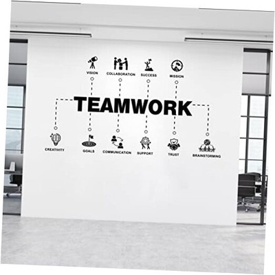 Teamwork Values Stickers, Large Black, Wall Decor, Office Team Building ...