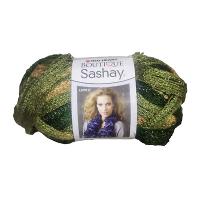 Red Heart Boutique Sashay Ruffle Mesh Yarn Congo Green 3.5 oz 30 yds. 1 ...