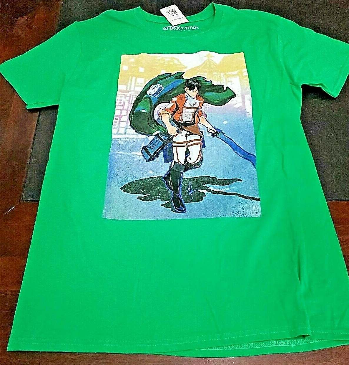 Attack On Titan Anthology AFUA Graphic Tee Adult Green T-Shirt NEW! | eBay