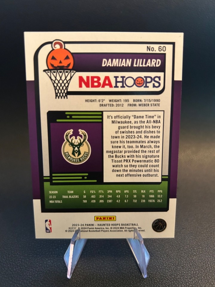 2023-24 Panini Haunted Hoops Damian Lillard #60 Green Slime | eBay