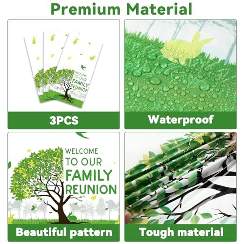 3Pcs Family Reunion Party Decorations Family Tree Reunion Tablecloths ...